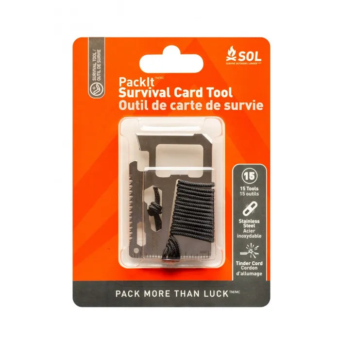 SURVIVE OUTDOORS LONGER PACKIT SURVIVAL CARD TOOL – Adventure Camping ...